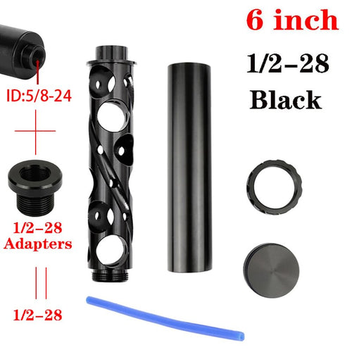 6 Inch sprial Aluminum Fuel Filter Solvent Trap 1/2-20 1/2-28 5/8-24 M