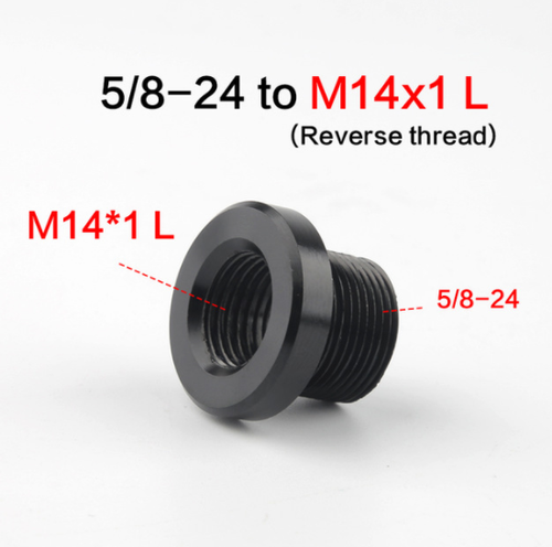 Barrel Thread Adapter for Barrel, 5/8 "x 24 to 1 / 2-28 to M14x1 to M1